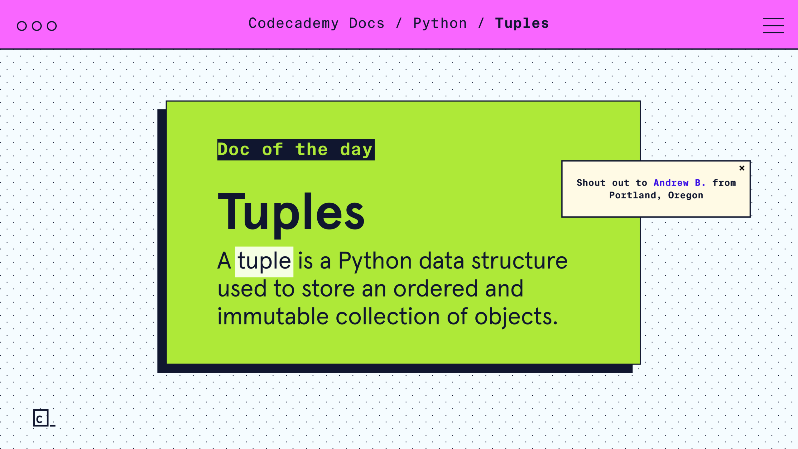 HESUH PARK — Codecademy Docs